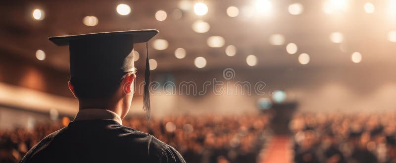 The Graduate Standing Confidently before an Enthusiastic Audience at a ...