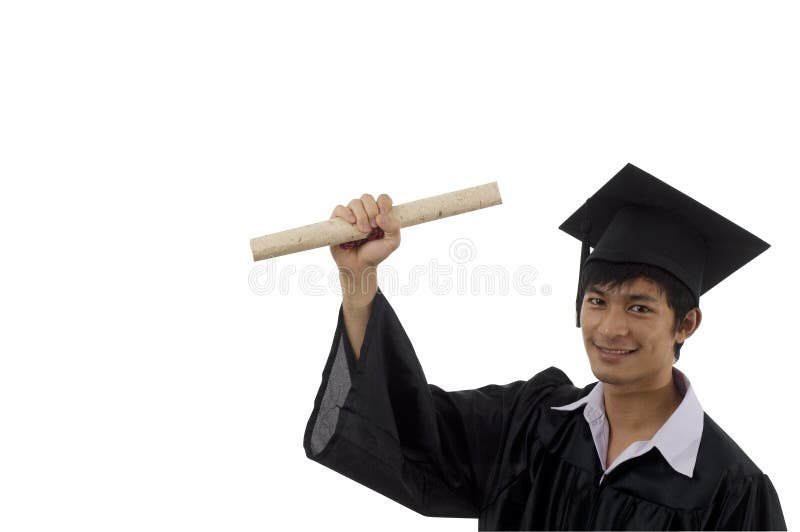 Graduate Student with Arm Raised Stock Image - Image of american ...