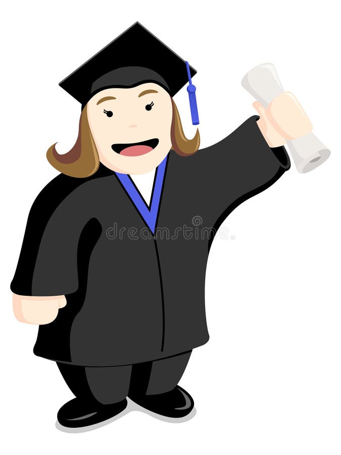 Graduate Student Female stock vector. Illustration of celebrating ...