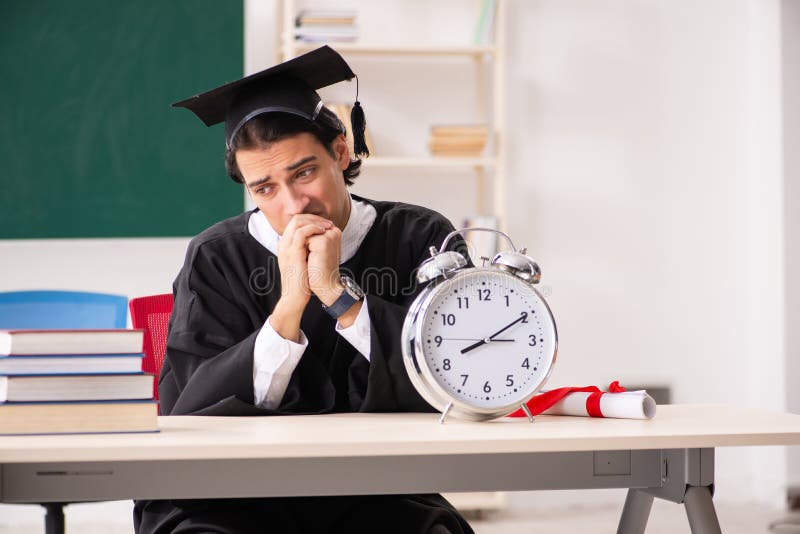 The Graduate Student in Front of Green Board Stock Image - Image of ...