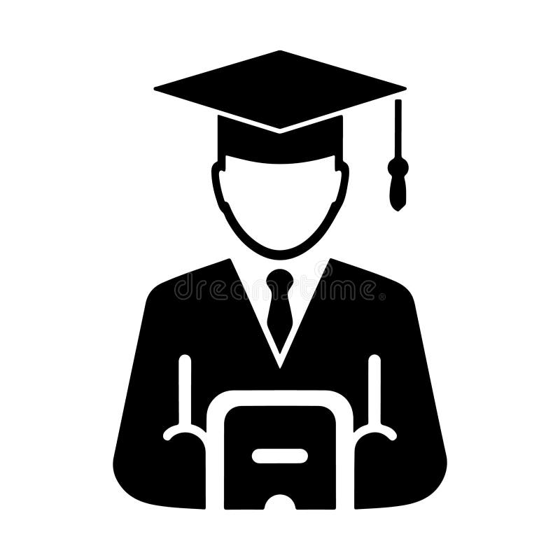 Graduate Student Holding a Tablet Icon Stock Illustration ...