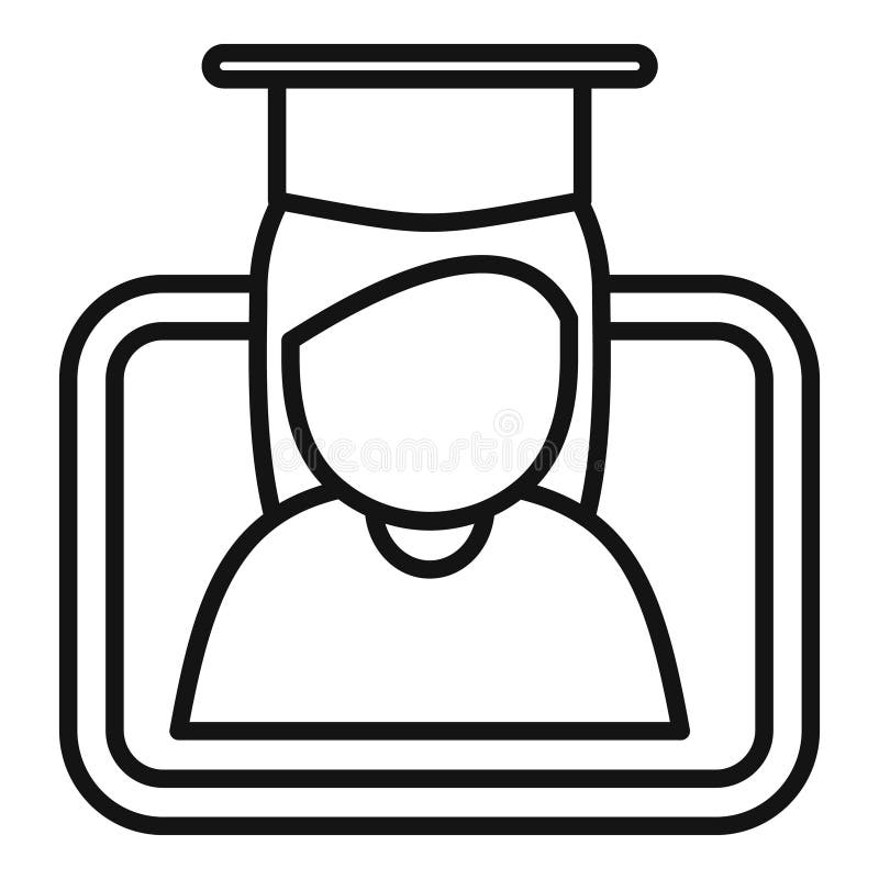 Graduate Student Icon Black Outline Stock Illustration - Illustration ...