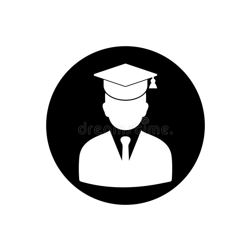 Graduate Student Icon. Rounded Button Style Editable Vector EPS Symbol ...