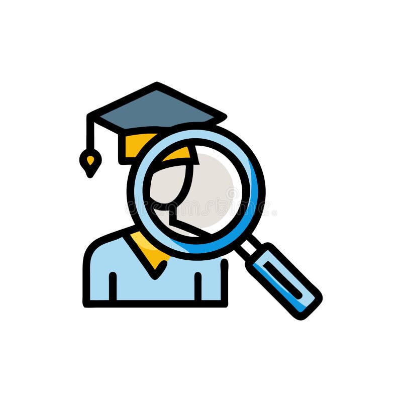 Graduate Student with Magnifying Glass Emphasizing Academic Research ...