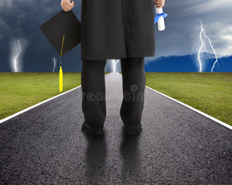 Graduate Student Standing on the Road Stock Image - Image of concept ...