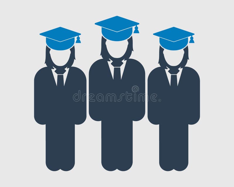 Graduate Student Team Icon. Stock Vector - Illustration of human ...