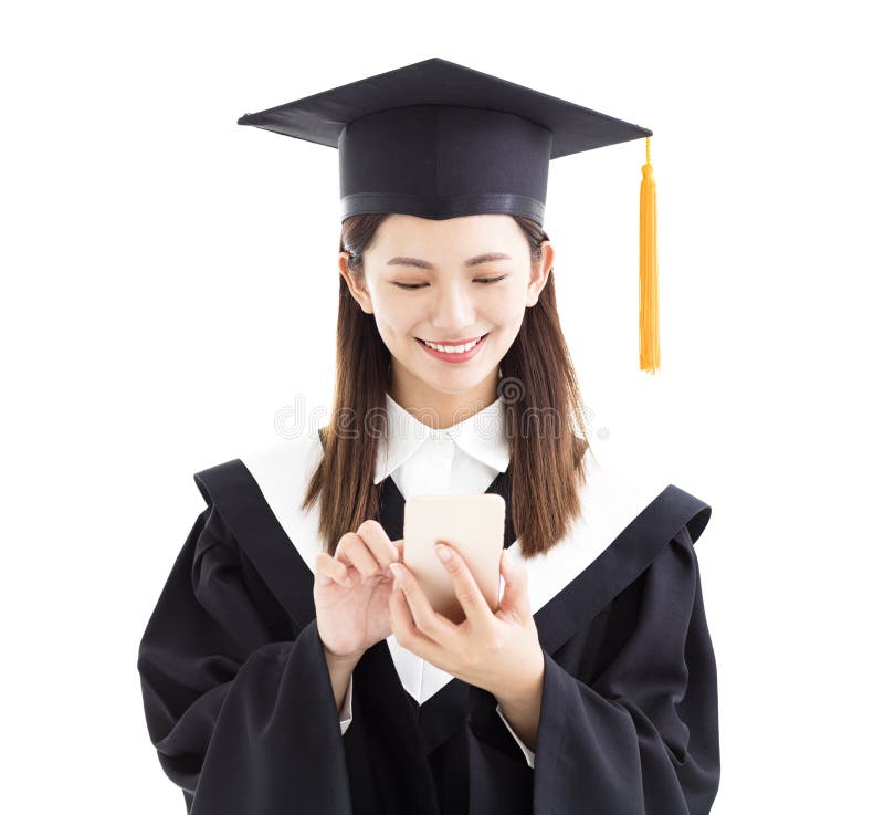 Graduate Student Holding Diploma and Books Stock Image - Image of ...