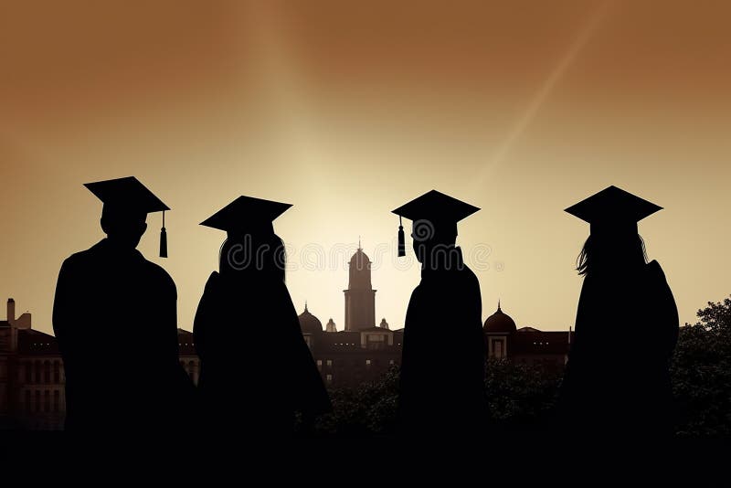 Graduate Students in Academic Square Cap, Created with Generative AI ...