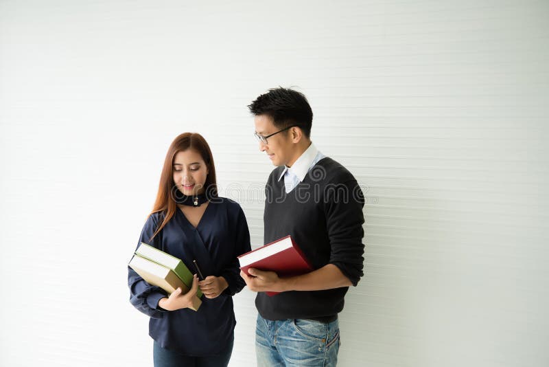Graduate Students are Discussing the Thesis Stock Photo - Image of ...