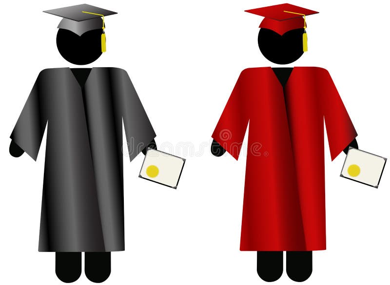 The Graduate-Symbol People Graduation Cap & Gown Stock Vector ...