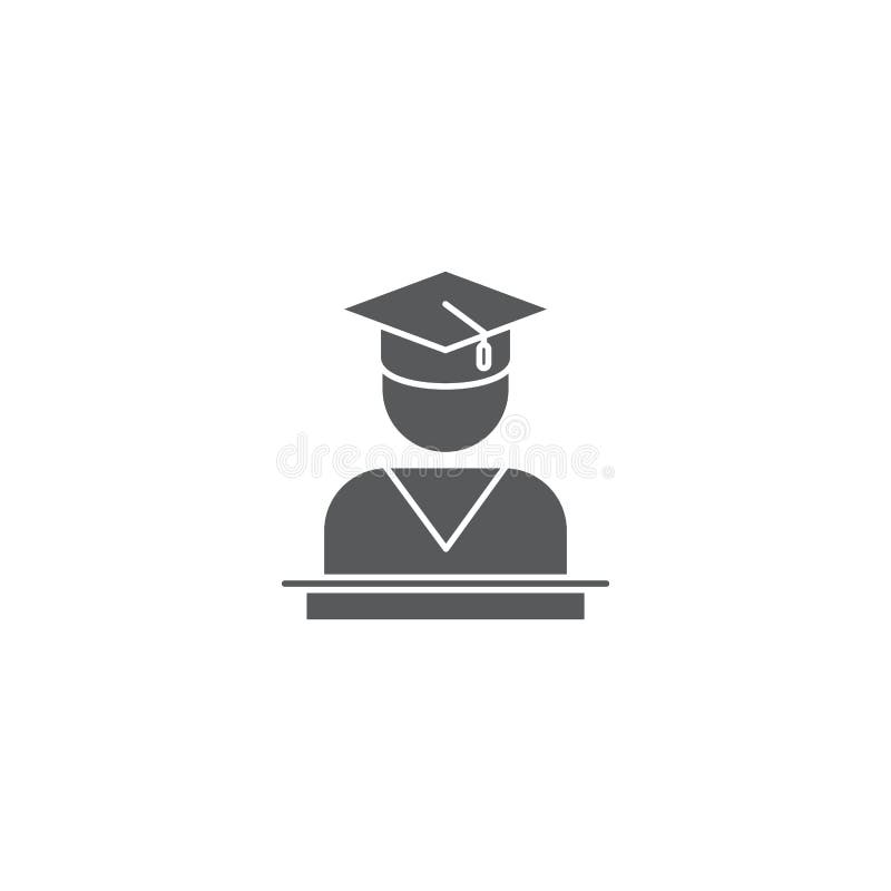 Graduate Vector Icon Symbol Education Isolated on White Background ...
