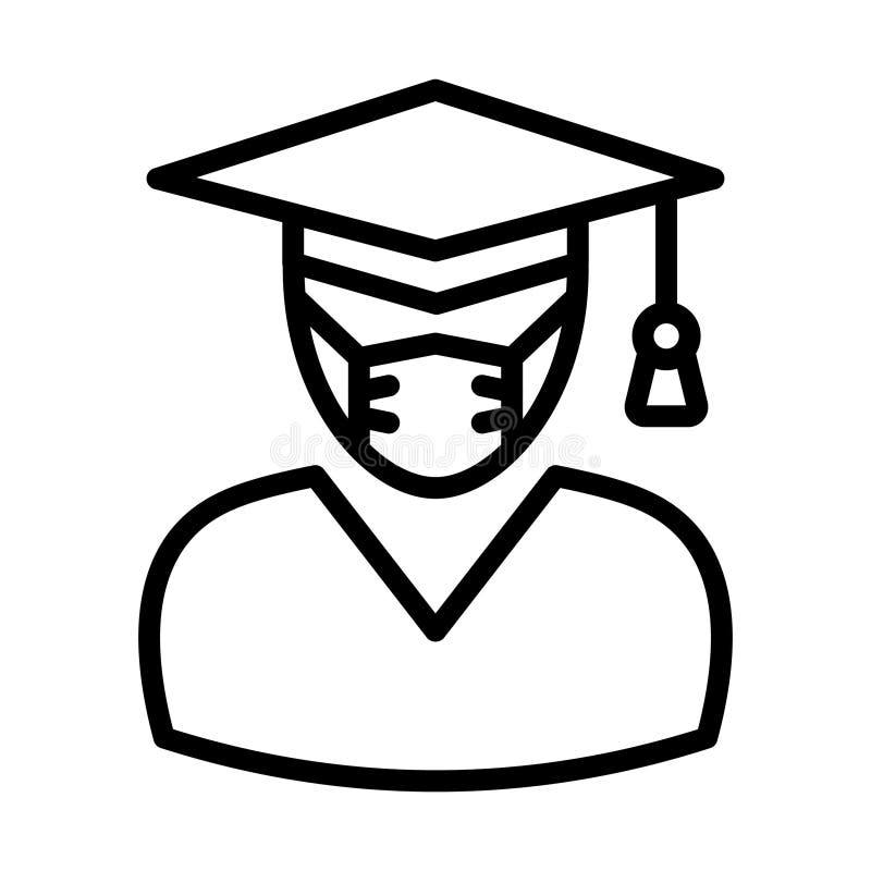 Graduate Wearing Mask Vector Icon Which Can Easily Modify or Edit Stock ...
