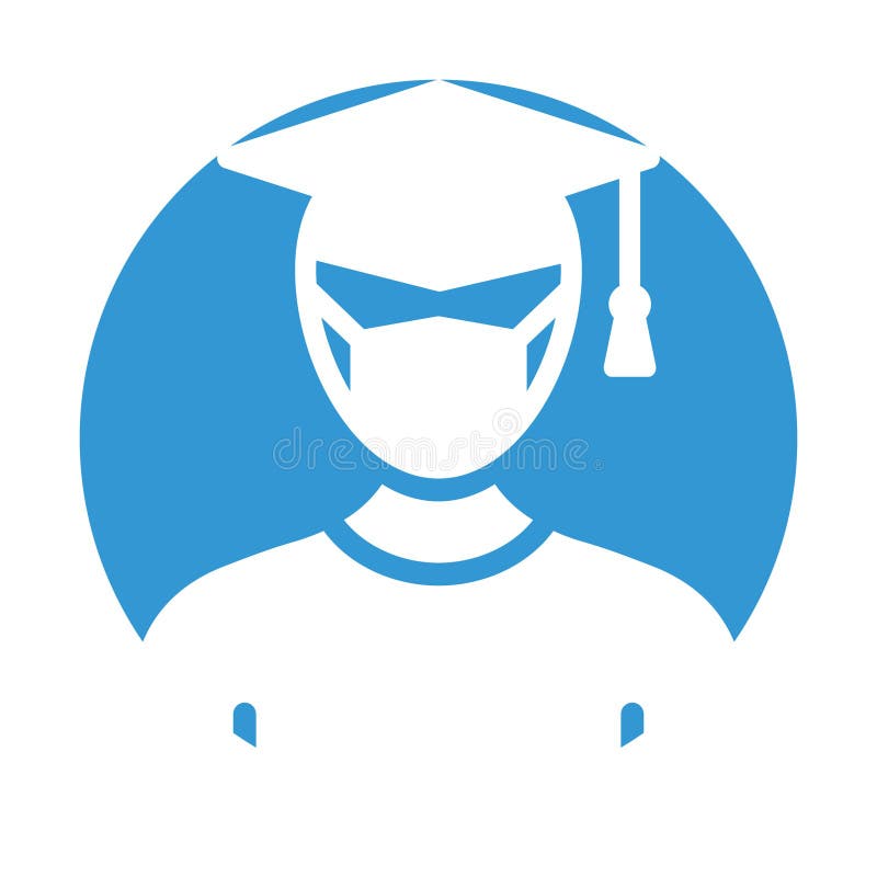 Graduate Wearing Mask Vector Icon Which Can Easily Modify or Edit Stock ...