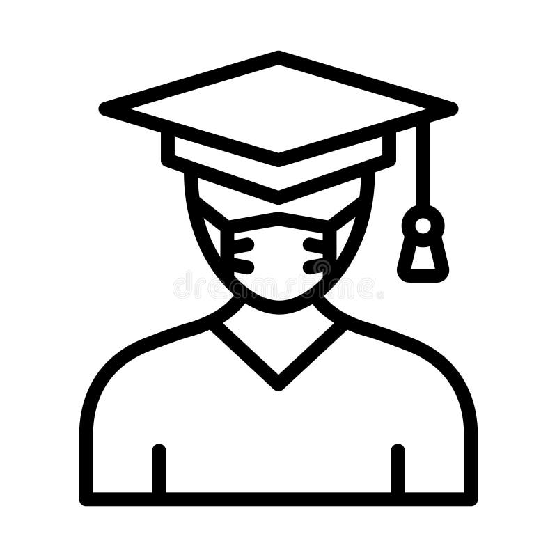 Graduate Wearing Mask Vector Icon Which Can Easily Modify or Edit Stock ...