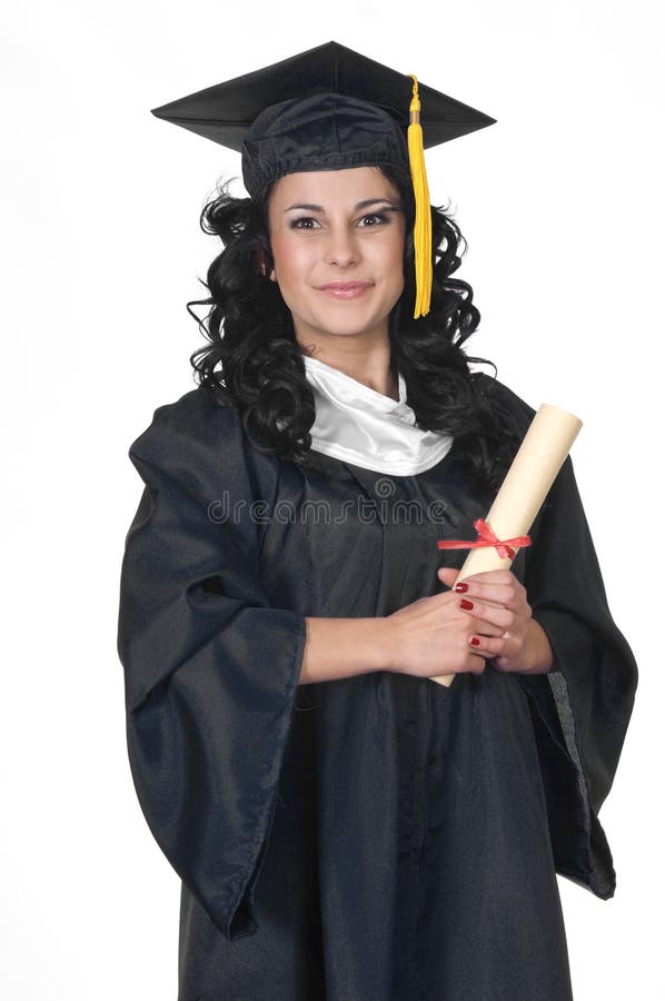 Mortar Board & Diploma On White Stock Photo - Image of higher ...