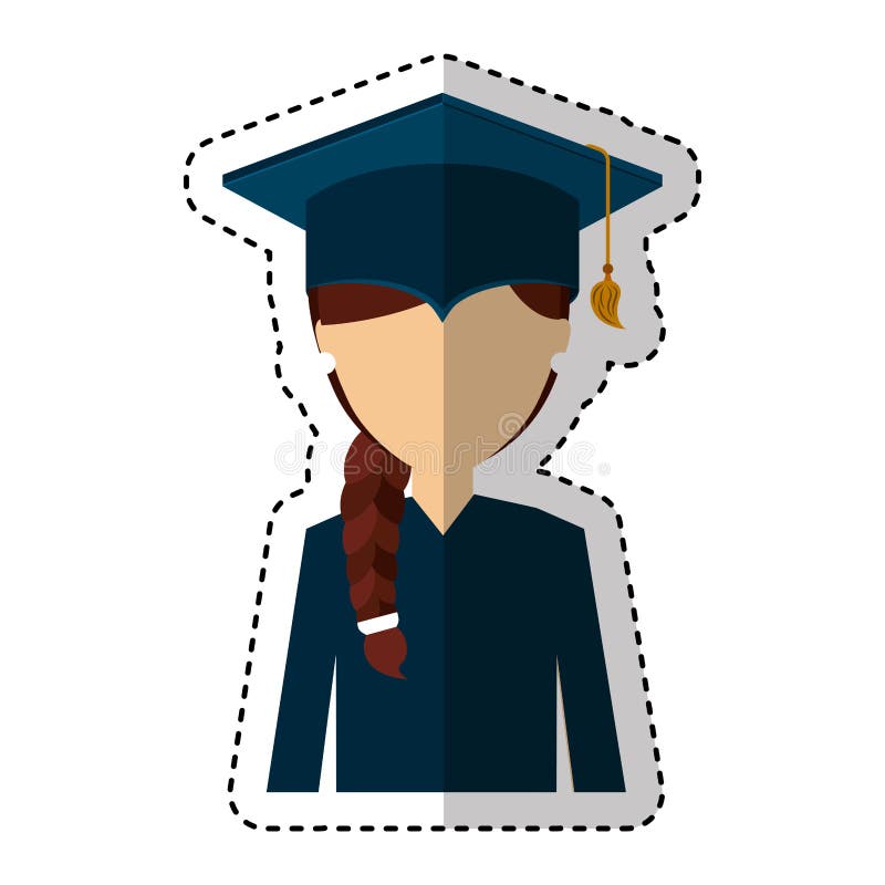 Graduate Woman Avatar Character Stock Vector - Illustration of style ...