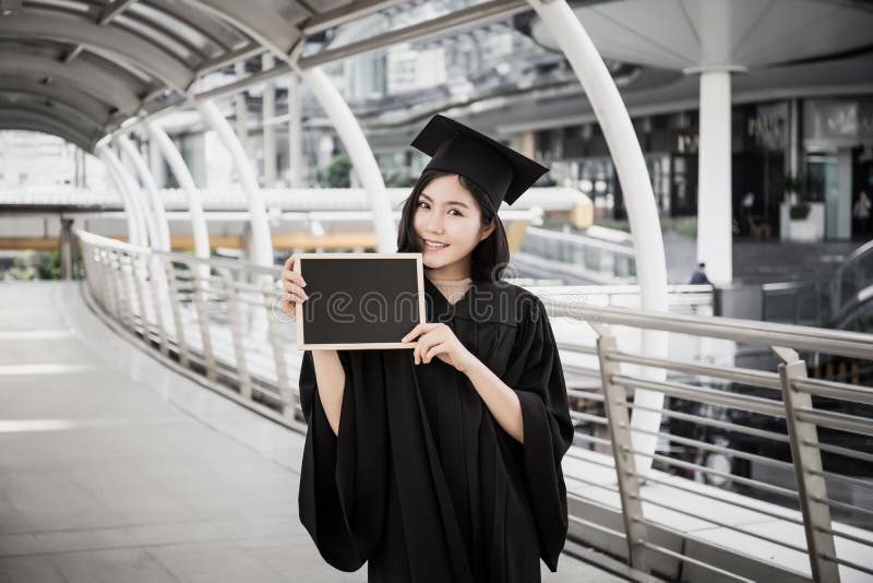 Happy Woman Portrait on Her Graduation Day University. Stock Image ...