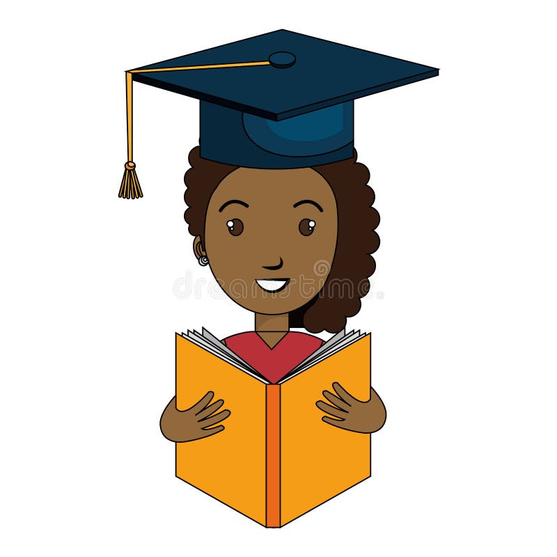 Graduated Avatar Character Reading Book Stock Vector - Illustration of ...