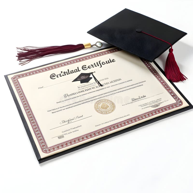 Graduated Certificate Isolated on White Background Stock Illustration ...