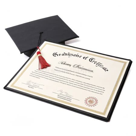 Graduated Certificate on White Background Stock Illustration ...