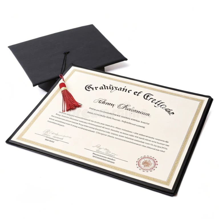 Graduated Certificate on White Background Stock Illustration ...