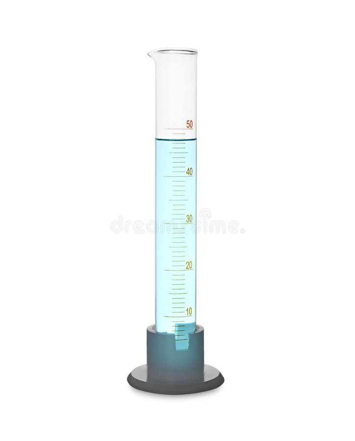 Graduated Cylinder with Yellow Liquid Isolated on White Stock Image ...