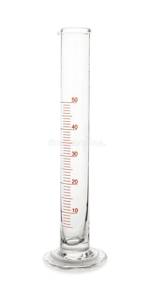 Graduated Cylinder with Liquid on White Background Stock Image - Image ...