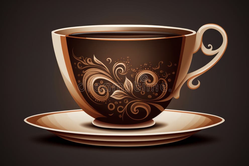 Graduated Density Coffee Cup Vector. Generative Ai Stock Illustration - Illustration of steam ...