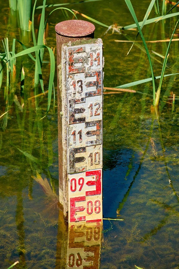 Graduated Hydrometric Mira for Measuring the Water Depth in the Lake ...