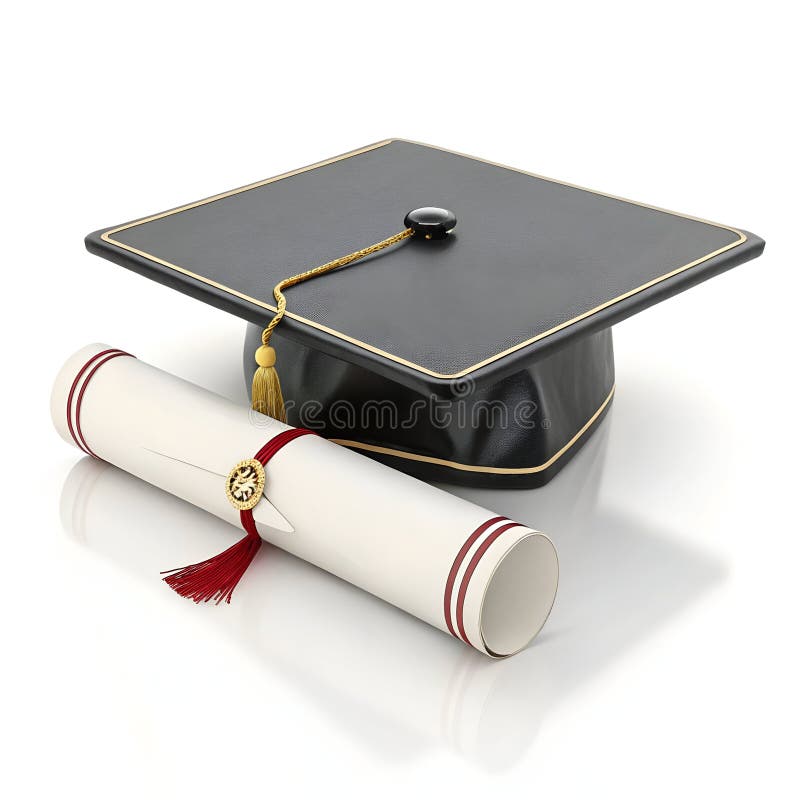 Graduated Icon 3D stock illustration. Illustration of white - 356390886