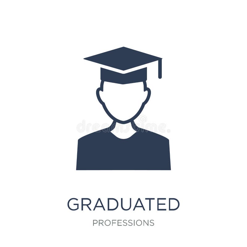 Graduated Icon. Trendy Flat Vector Graduated Icon on White Background ...