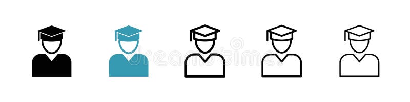 Graduated Icon Vector Set on White Background Stock Vector ...