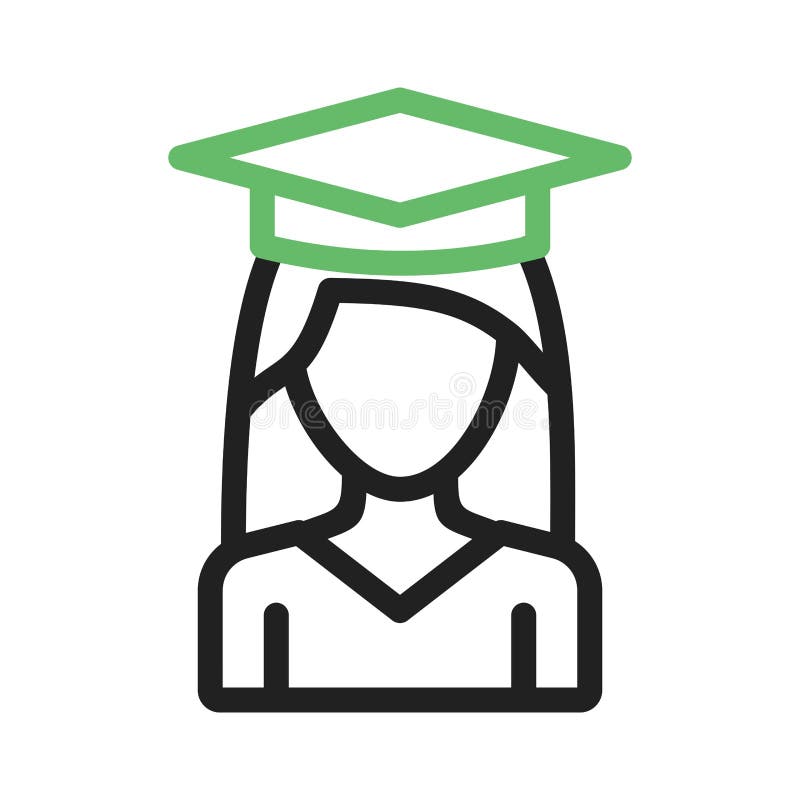 Graduated Lady stock vector. Illustration of diploma - 82855976