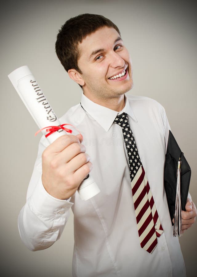 Graduated man stock image. Image of cheerful, male, graduating - 27101197
