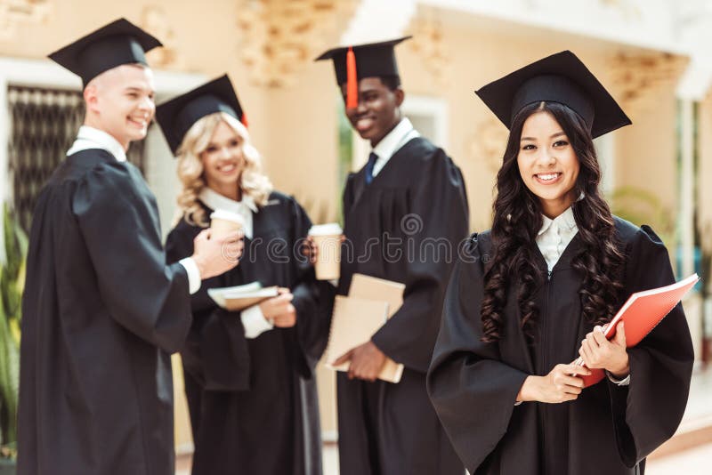 Graduated Multiethnic Students Stock Image - Image of hats, experience ...