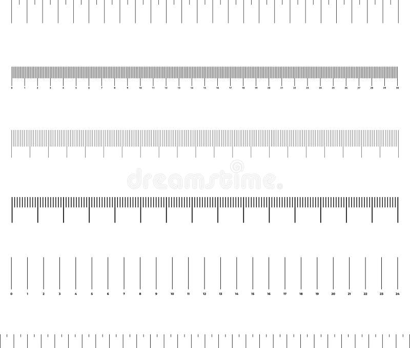 Ruler Vector Measurement Isolated White. Horizontal Inch Ruler Line ...
