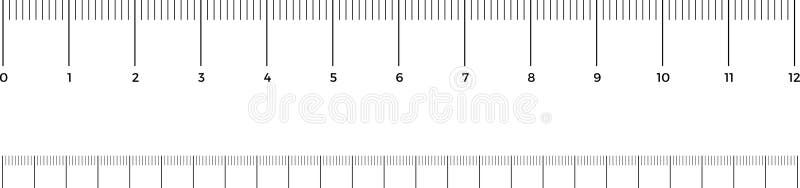 Ruler Vector Measurement Isolated White. Horizontal Inch Ruler Line ...