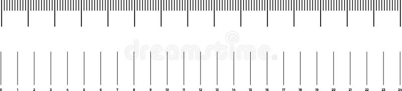 Ruler Vector Measurement Isolated White. Horizontal Inch Ruler Line ...