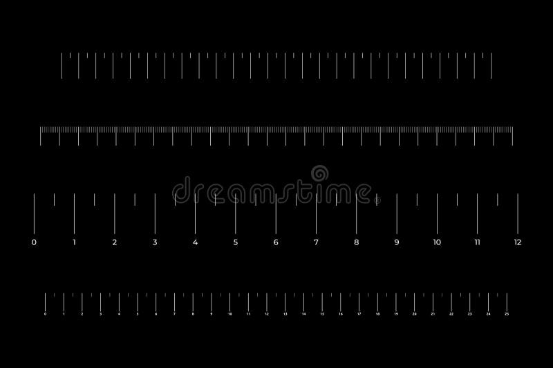 Graduated Ruler Vector Illustration on a White Background. Inch and ...