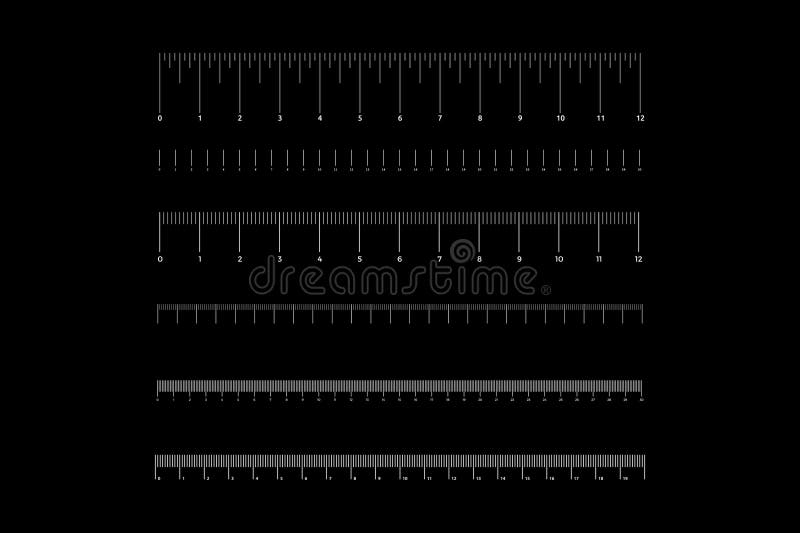 Ruler Vector Measure Education Icon Isolated White. Horizontal Inch ...