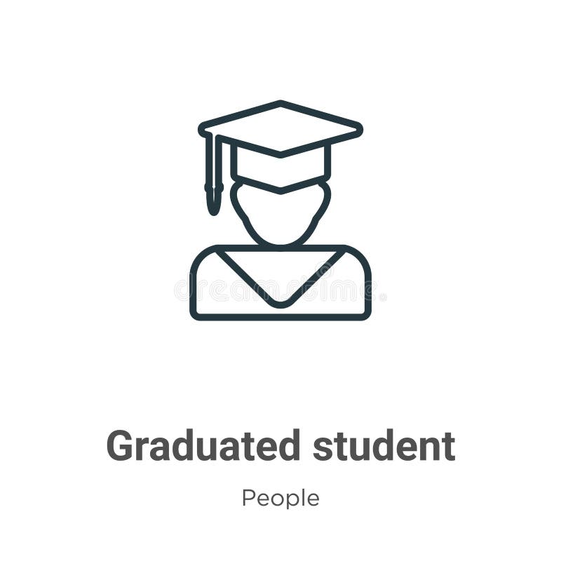 Student Outline Vector Icon. Thin Line Black Student Icon, Flat Vector ...