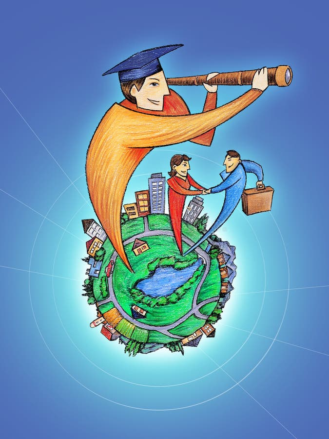 Graduated Student Perspectives Stock Illustration - Illustration of ...