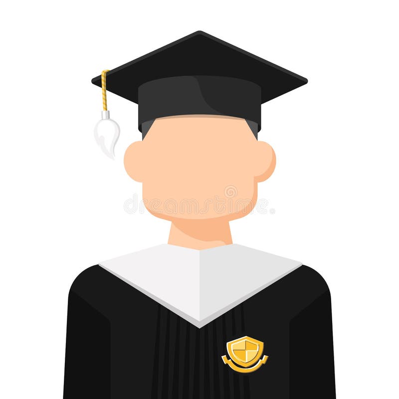 Graduated Student in Simple Flat Vector Stock Vector - Illustration of ...