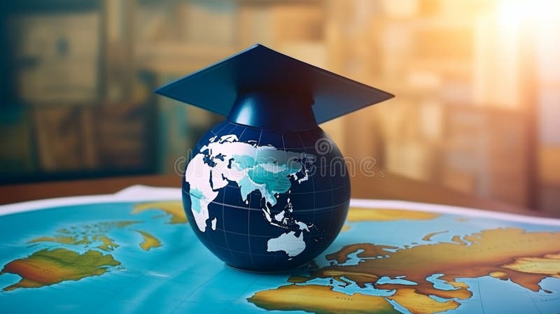 Graduated Study Abroad International Conceptual, Graduation Hat on Top ...