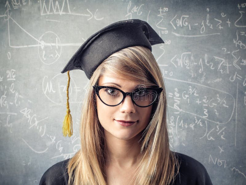 Graduated woman stock photo. Image of glasses, certificate - 35814404