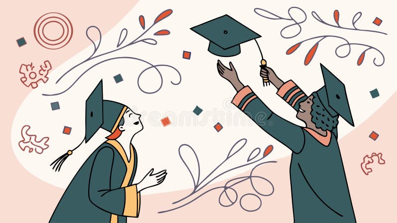 Graduates Celebrating Abstract Background Achievement Education Joy ...