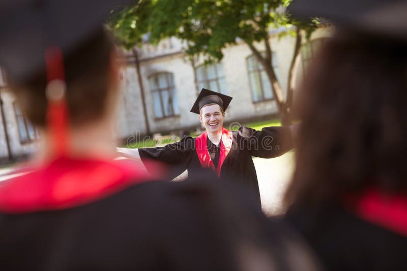 Graduates from Colleges Feeling Happy and Smiling Nicely Stock Image ...