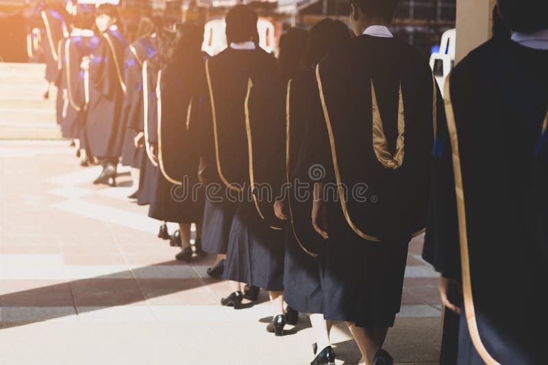 The Graduates Entered the Auditorium Editorial Stock Image - Image of ...