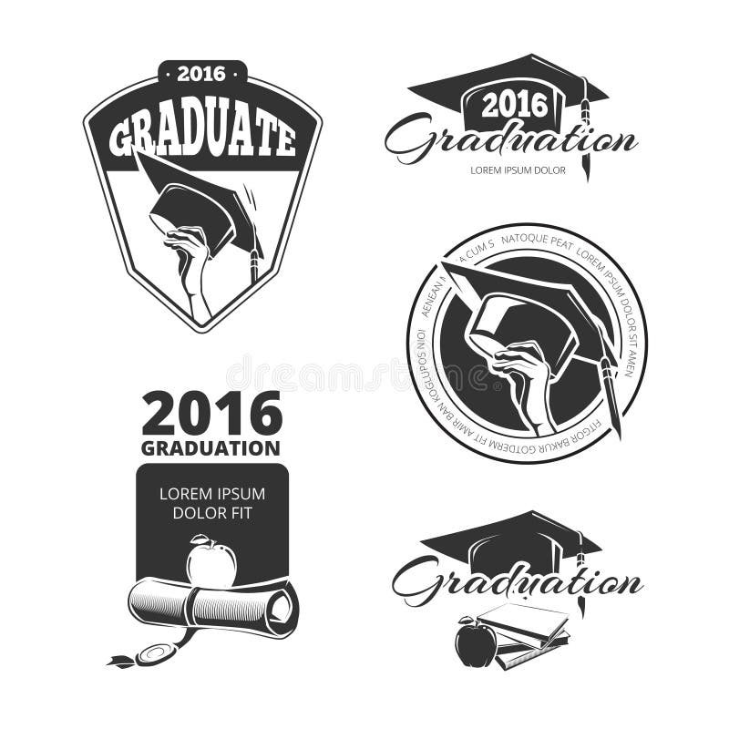 Graduation class badges stock vector. Illustration of icon - 57820494