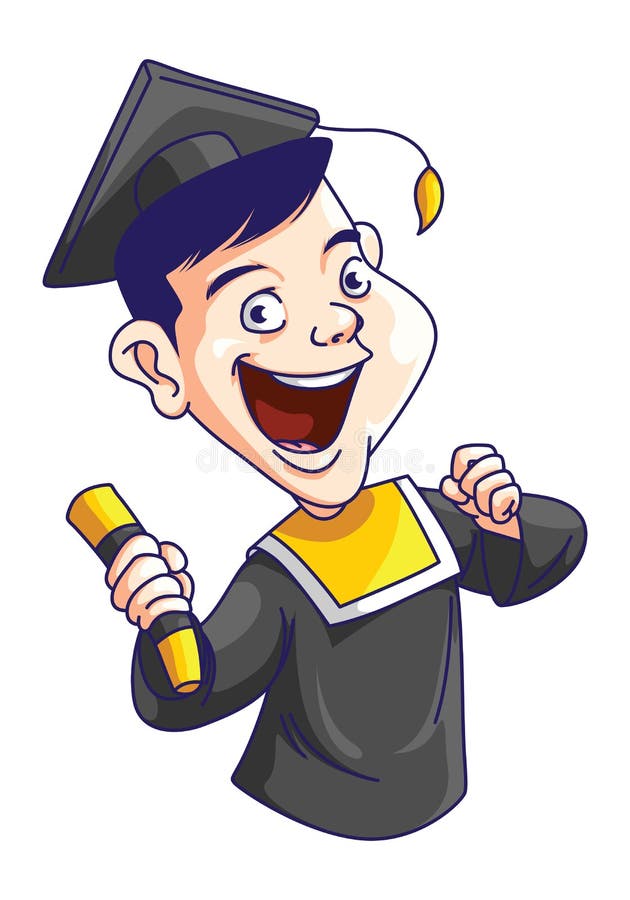 Graduating man stock vector. Illustration of smiling - 47880577